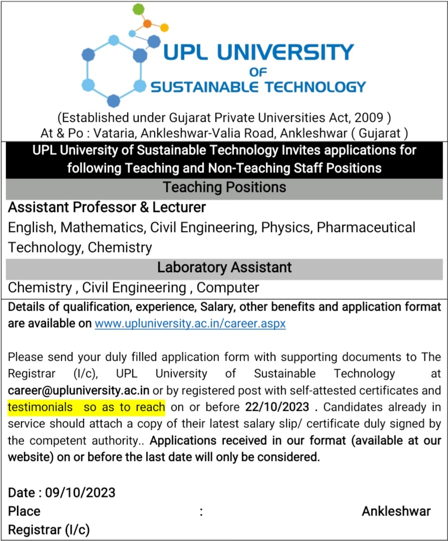 Career | UPL University of Sustainable Technology