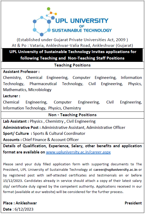 Career | UPL University of Sustainable Technology