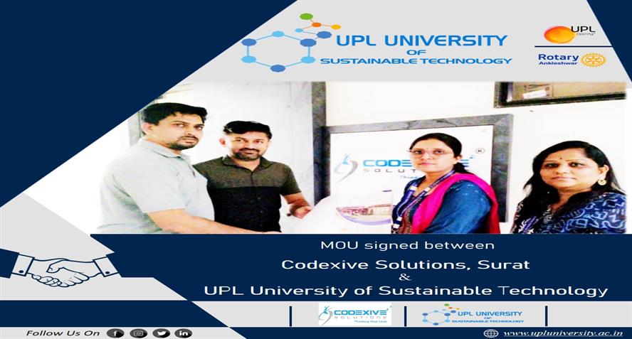MoU with Codexive Solutions, Surat | UPL University of Sustainable ...